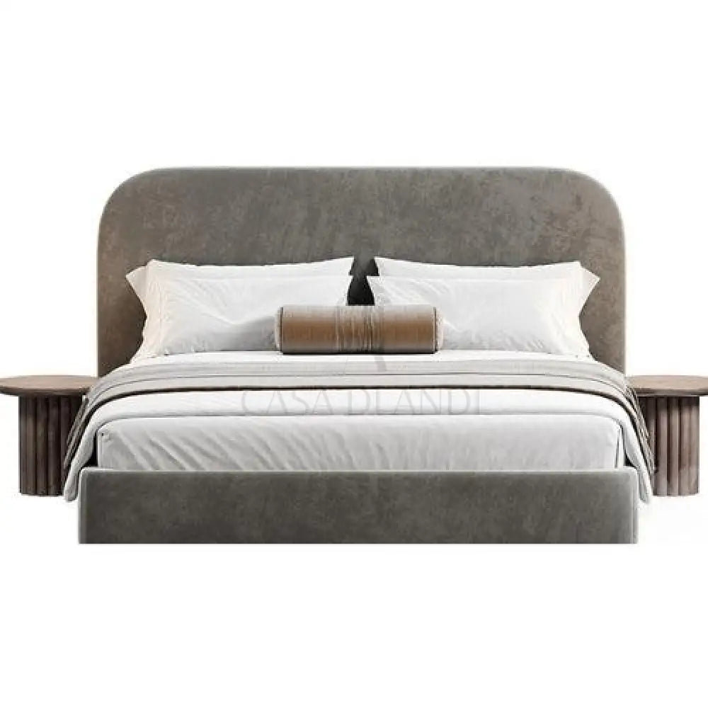 Bliss Bed | Modern Rounded Frame Upholstered Bed | Casa Di Andi Dubai ...